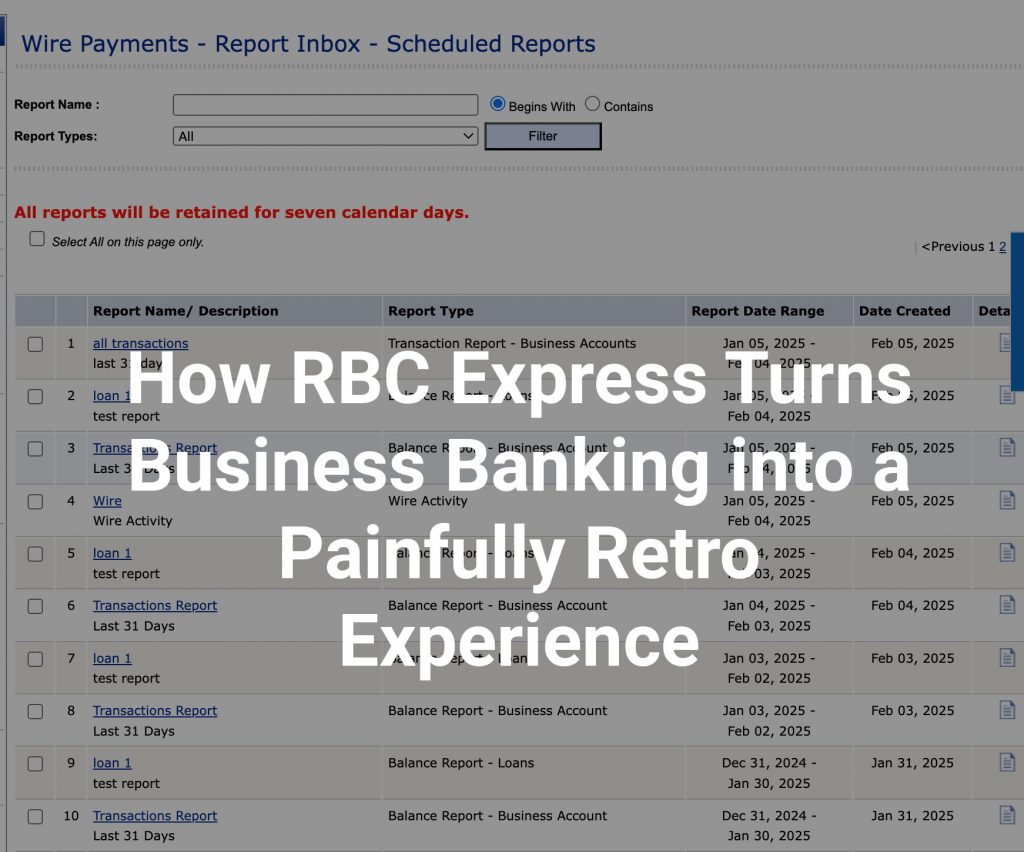 How RBC Express Turns Business Banking into a Painfully Retro ...